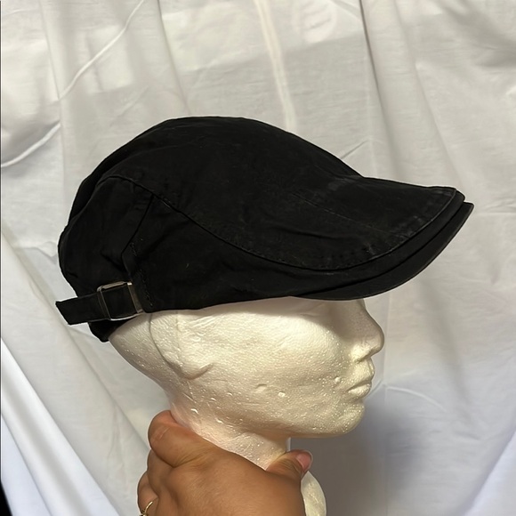 Accessories | Classic Black Flat Cap With Adjustable Strap | Poshmark